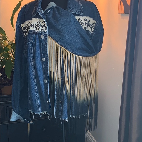 Handmade | Jackets & Coats | Festival Custom Native American Denim ...